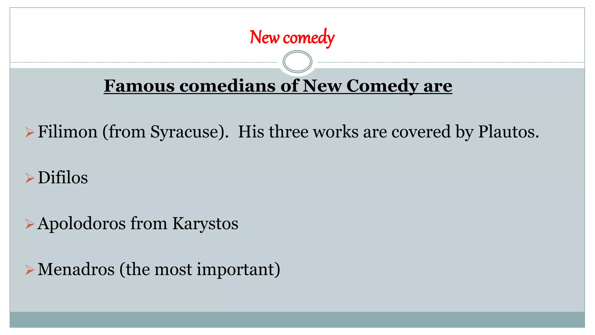 Greek and Roman comedy | PPTX