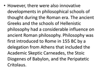 Greek and Roman Philosophies.pptx | Science