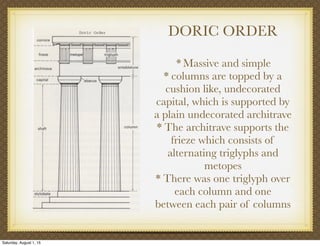 Greek architecture 2015 16, Mrs. Hill, Art History, CCA | PDF