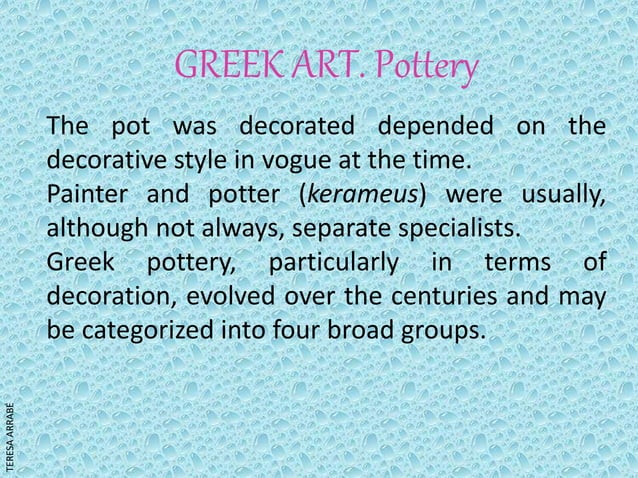 Greek art | PPTX | Arts and Crafts | Hobbies & Interests