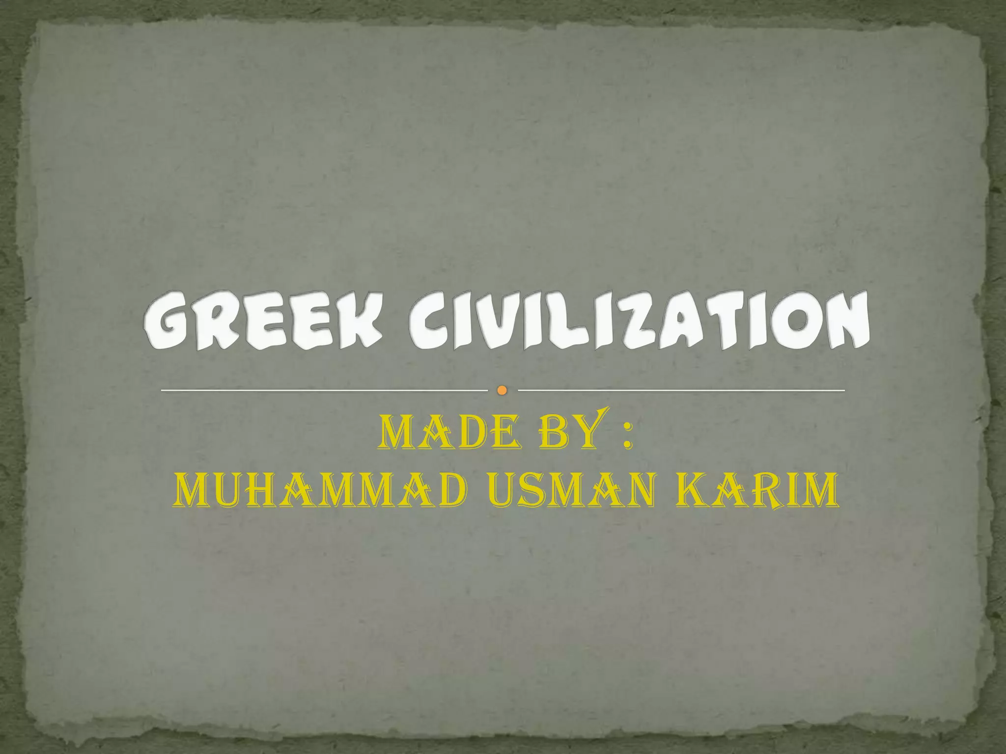Greek civilization | PPT