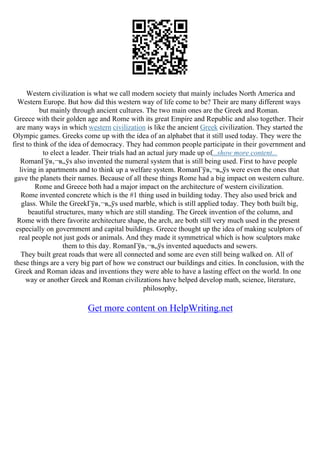 Greek Civilization Essay | PDF