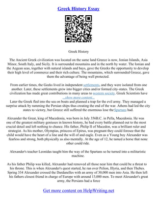 Greek Civilization Essay | PDF | Geography | Science