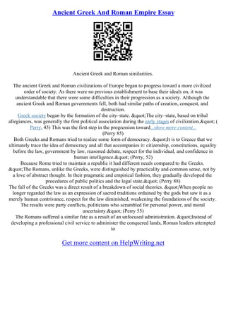 Greek Civilization Essay | PDF
