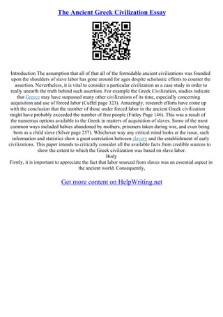 Greek Civilization Essay | PDF | Geography | Science