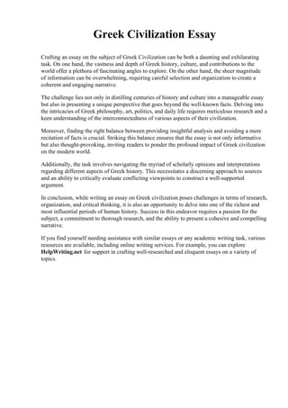 Greek Civilization Essay.pdf | Education