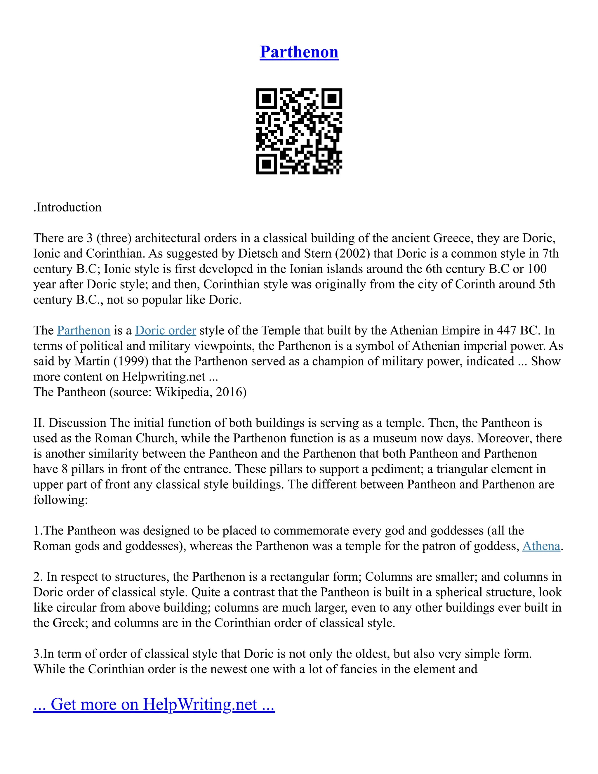 Greek Culture And The Pantheon | PDF