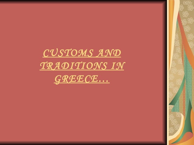 Greek customs and traditions | PPT
