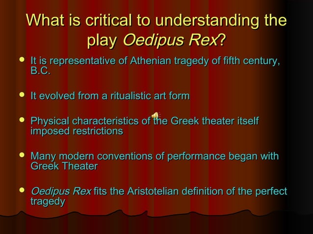 Greek drama oedipus rex | PPT | Drama | Genres