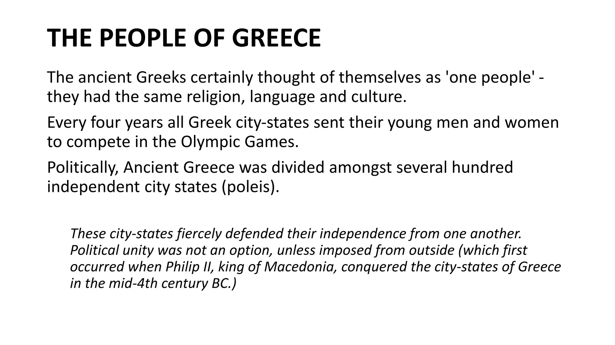 YEAR 9 HISTORY - THE ANCIENT GREEK EMPIRE | PPTX