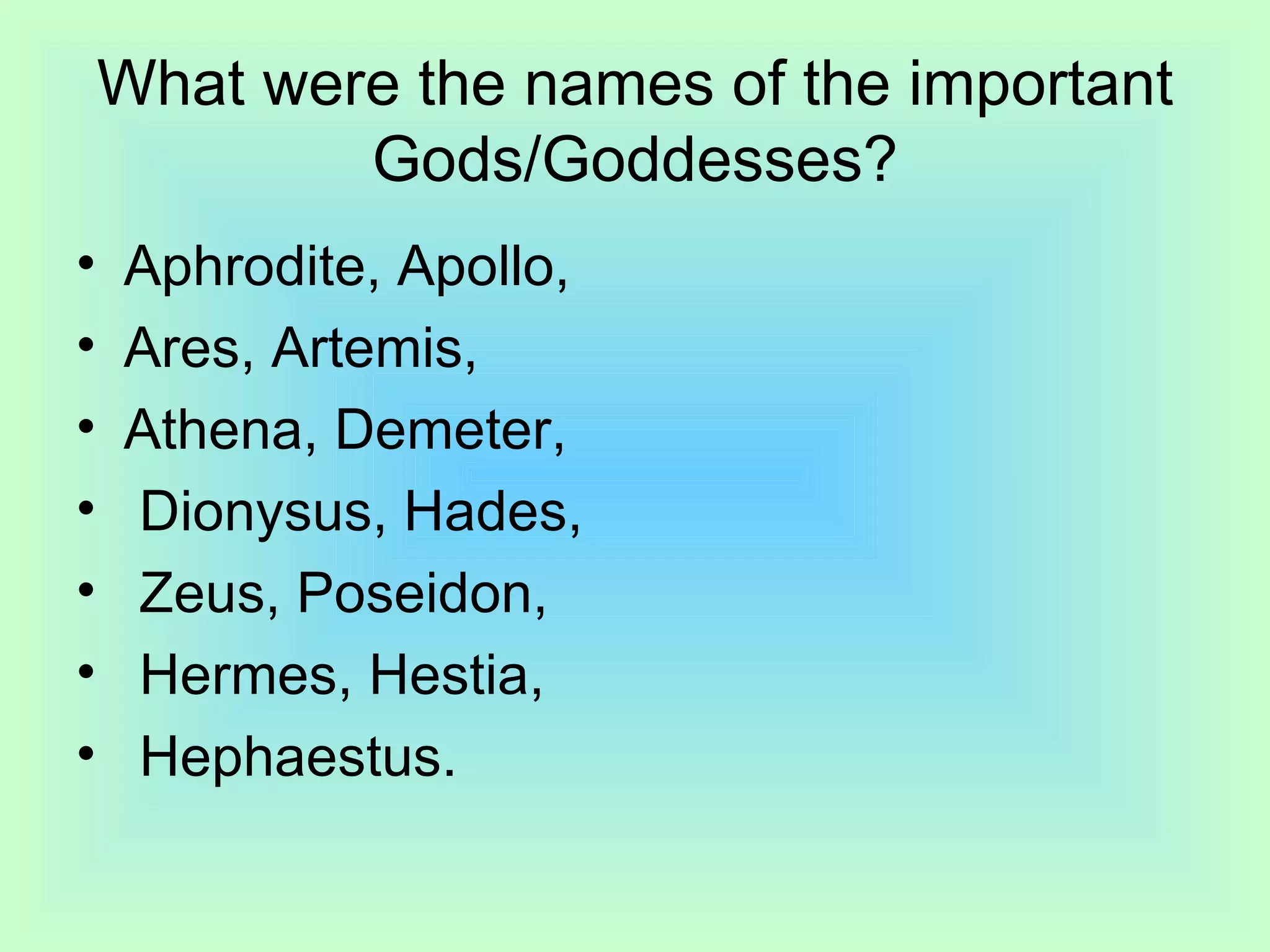 Greek gods and goddesses | PPT