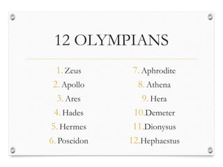 Greek gods and goddesses | PPT
