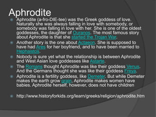 Greek gods, godesses, and creatures | PPTX