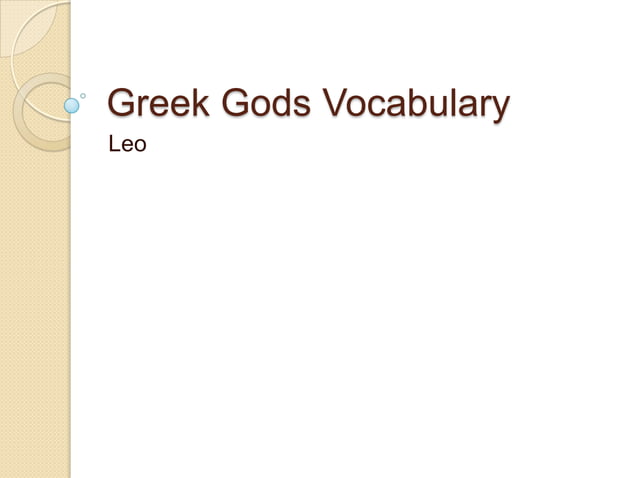 Greek gods vocabulary | PPTX | Hinduism | Religion & Spirituality