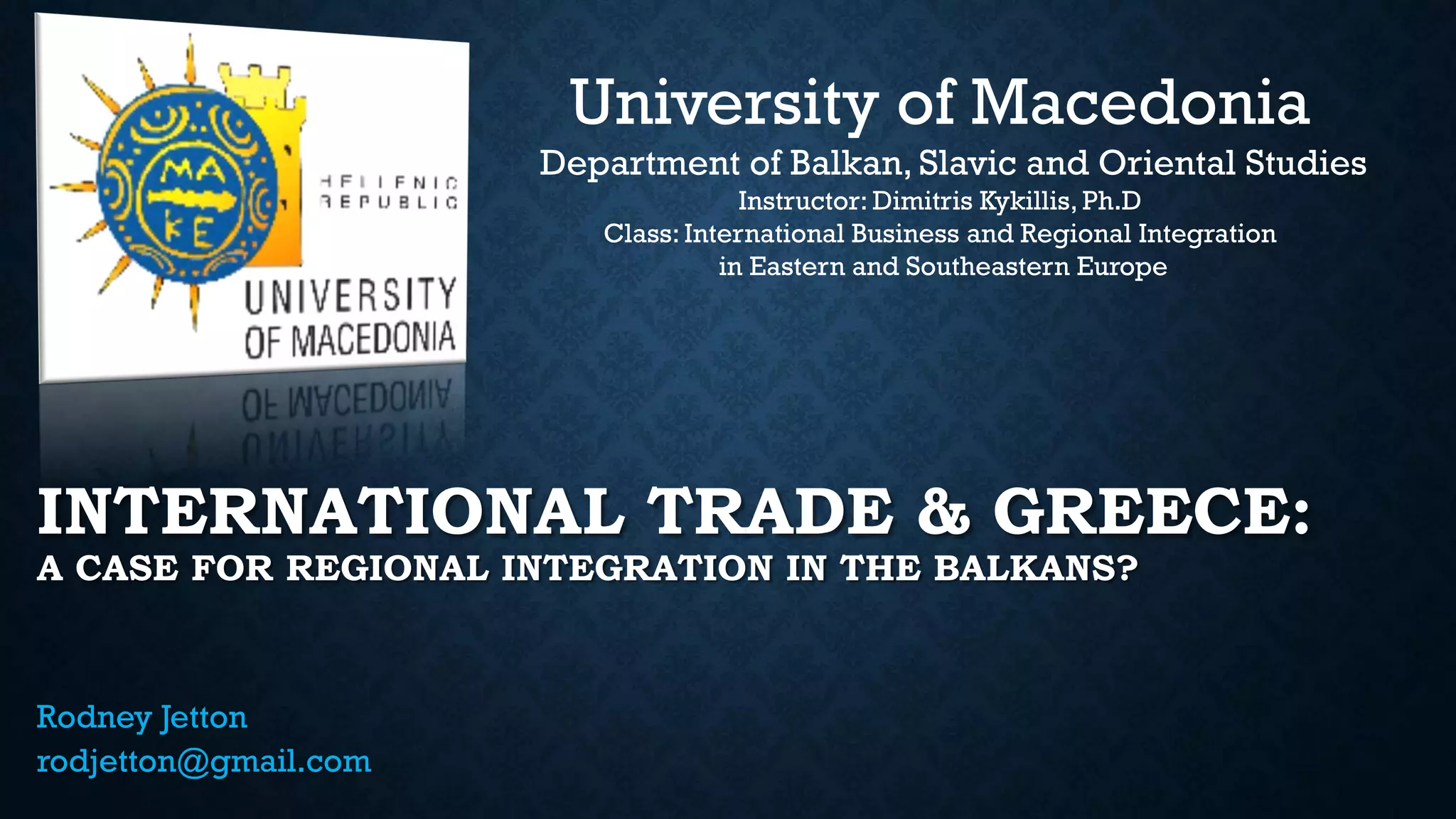 Greek International Trade | PPT