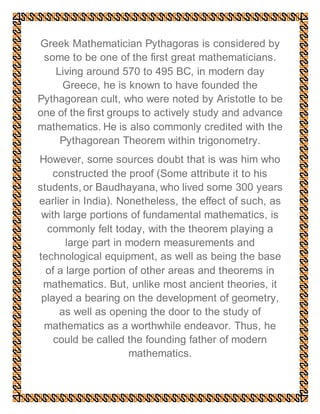Greek mathematician | DOCX | Physics | Science