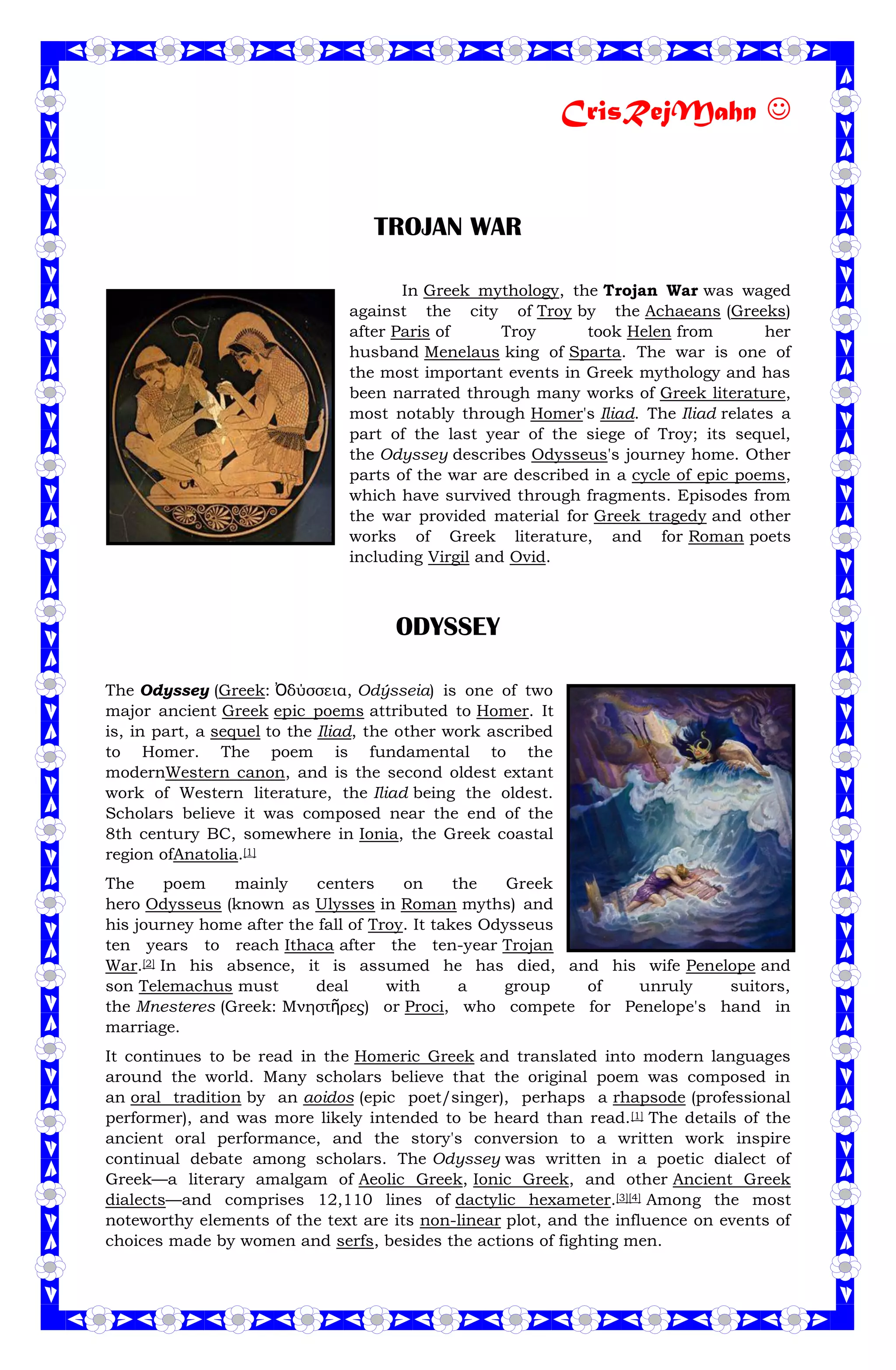 GREEK MYTHOLOGY (PDF) | PDF