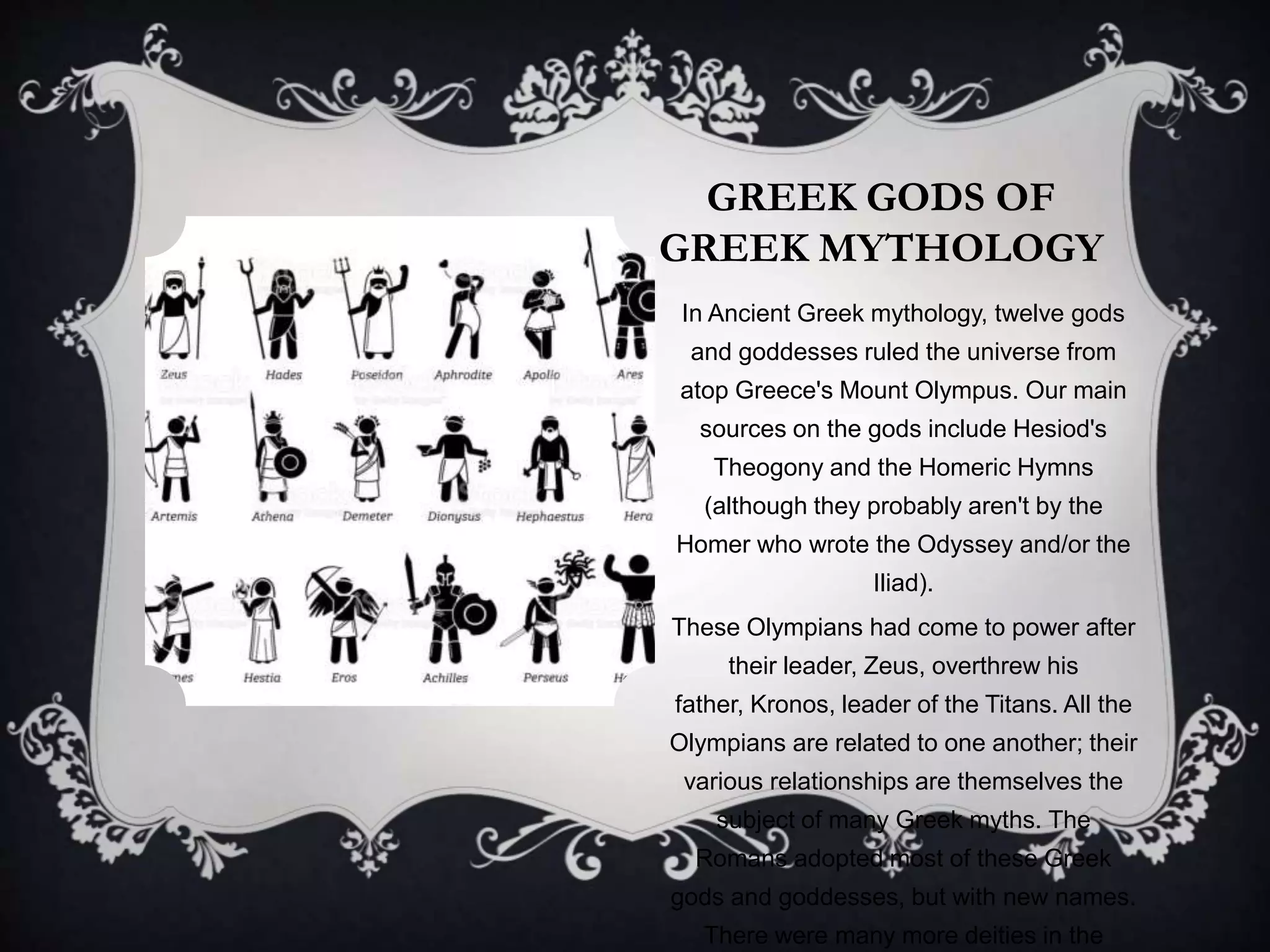 Ancient Greek Gods Information