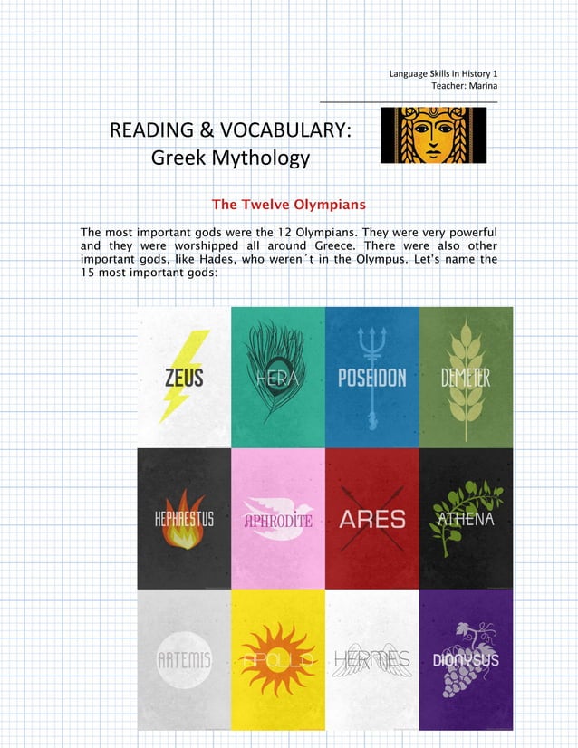 Greek Mythology (LANGUAGE SKILLS IN HISTORY) ESO1 | PDF | Hinduism ...