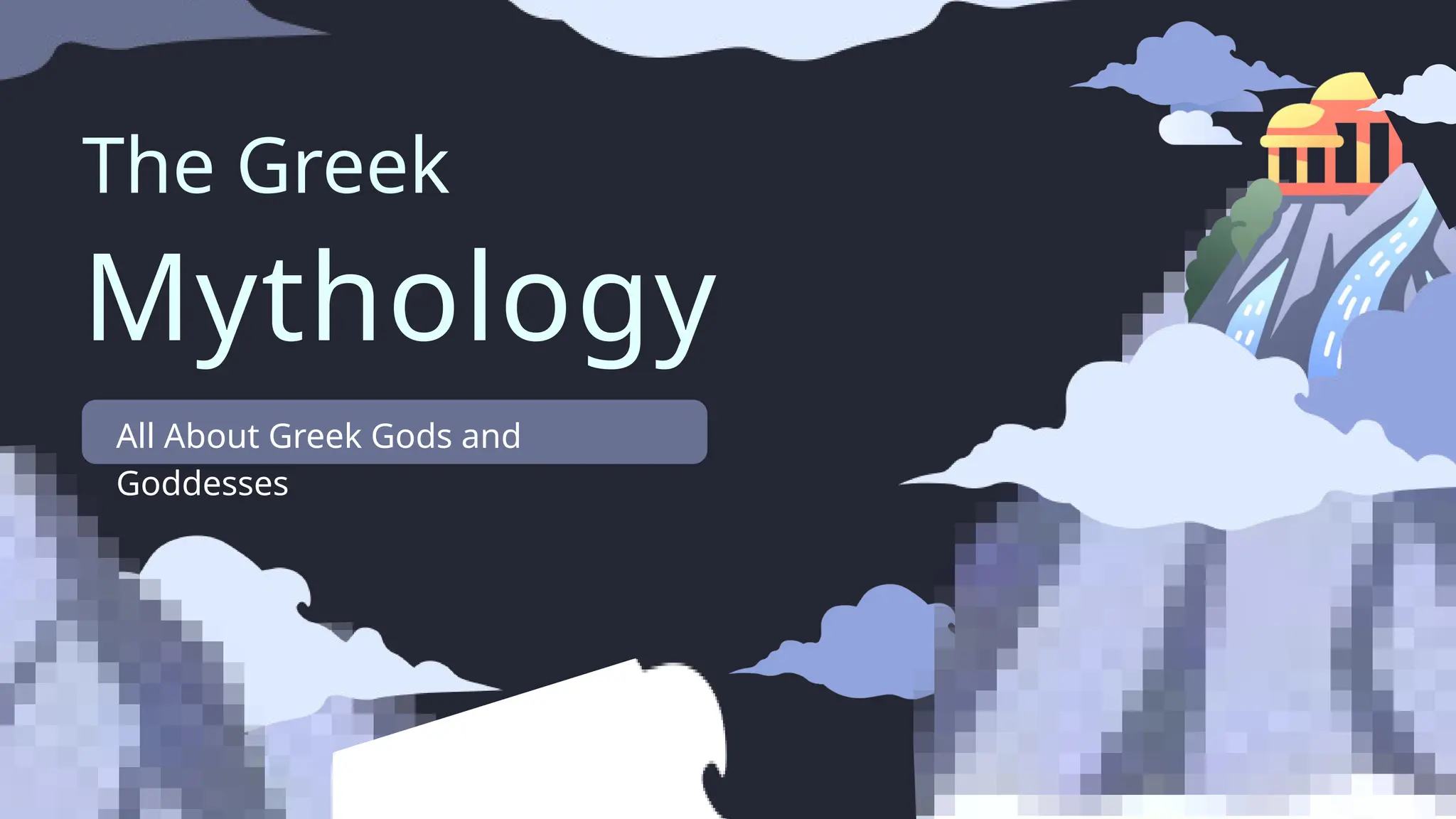 Greek Mythology Educational Presentation in Dark Gray and Blue ...