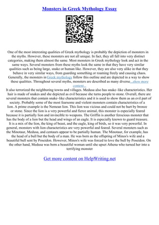 Greek Mythology Essays | PDF | Sleep Disorders | Diseases and Conditions