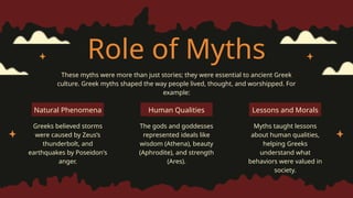 Greek Mythology Gods and Goddesses ELA Presentation in Black, Red, and ...