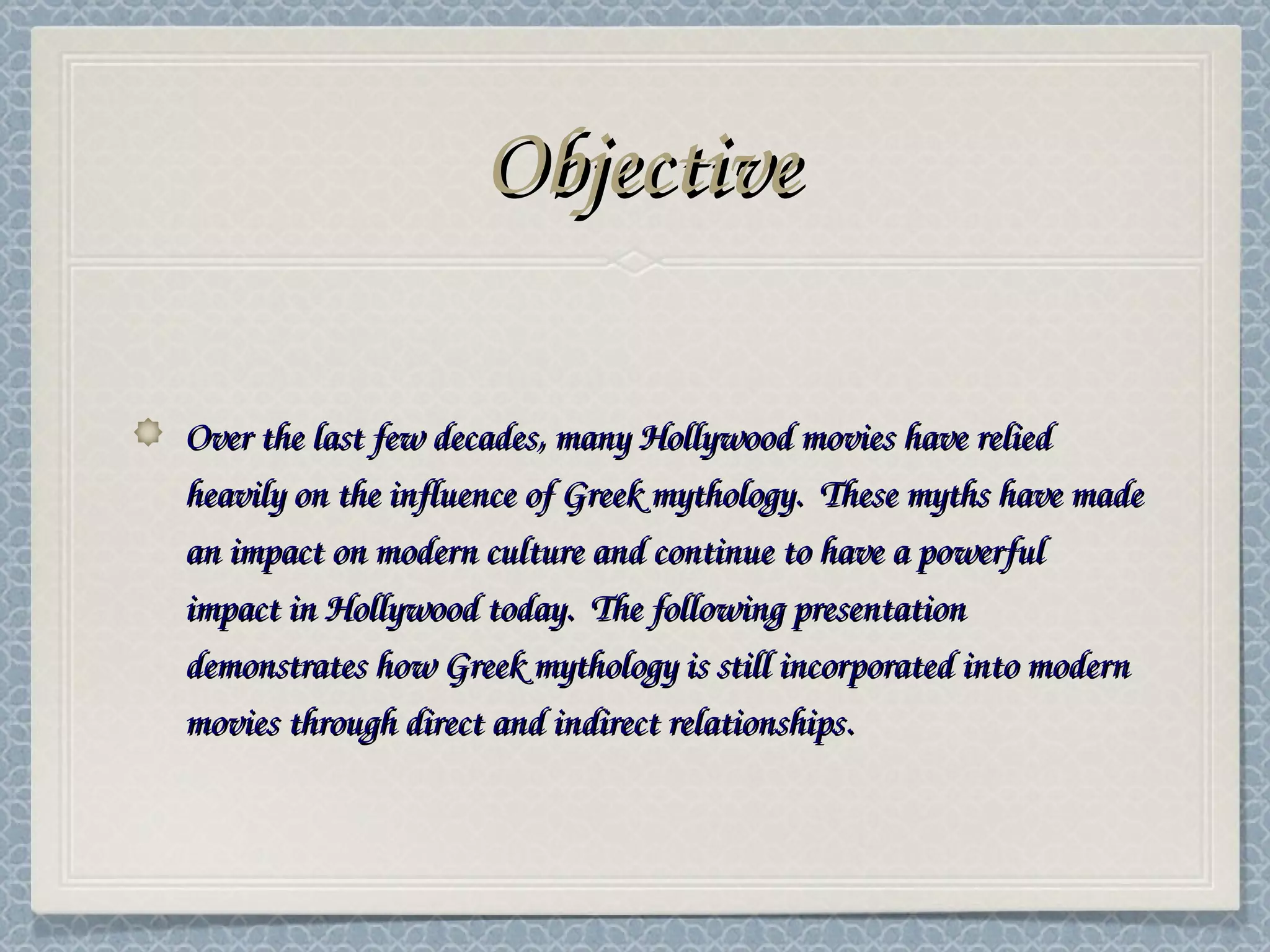 Greek mythology influence | PPT