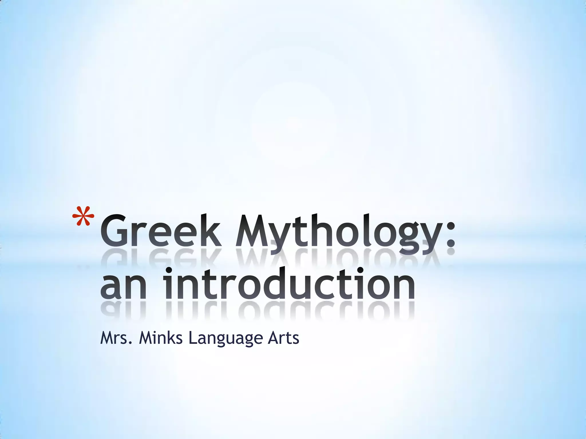 Greek mythology introduction | PPTX