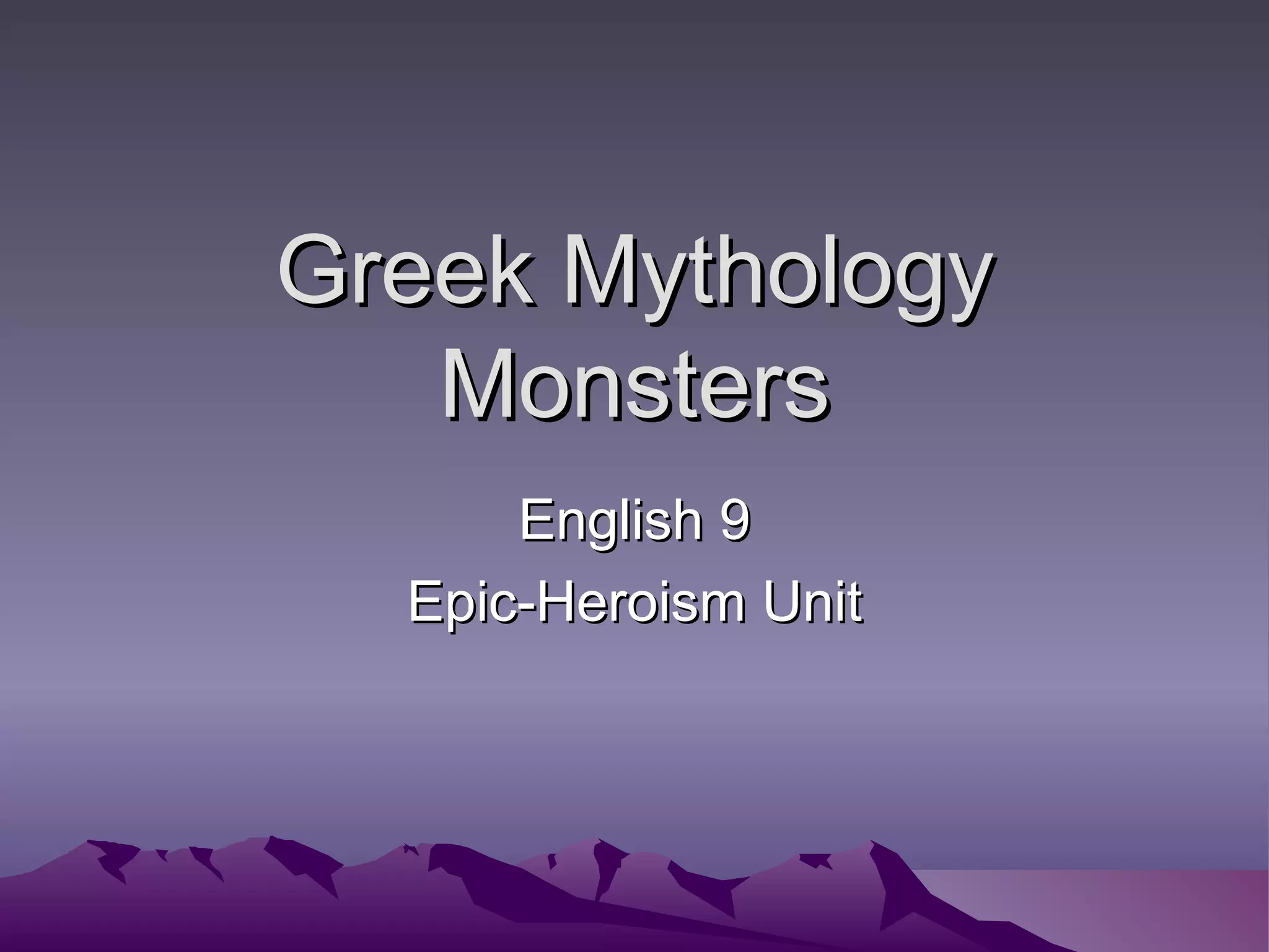 Greek mythology monsters | PPT