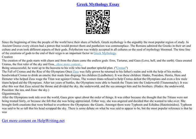 Greek Mythology Outline | PPT