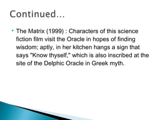Influence of Greek Myths | PPT
