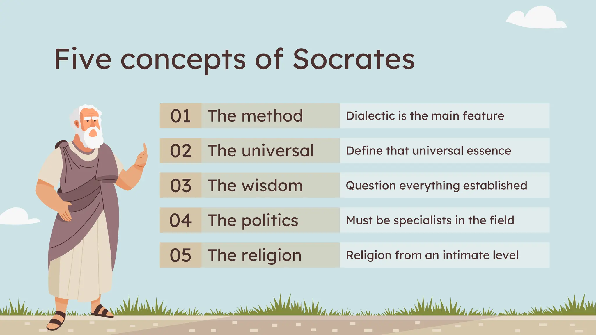 slide filosofia grega socrates layout editável | PPT