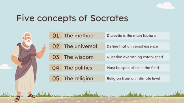 slide filosofia grega socrates layout editável | PPT