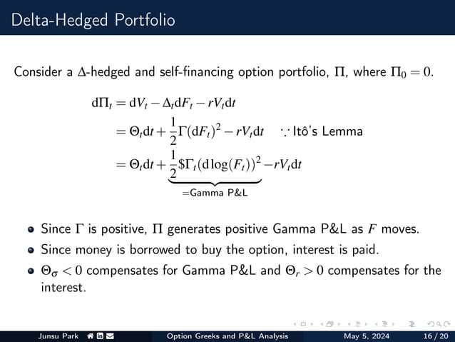 Greeks of Financial Derivatives - Mathematical finance | PPT