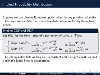 Greeks of Financial Derivatives - Mathematical finance | PDF