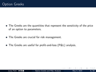 Greeks of Financial Derivatives - Mathematical finance | PDF