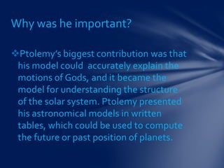 Greeks and Ptolemy’s Model of the universe | PPTX