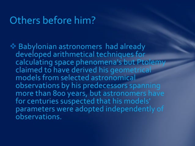 Greeks and ptolemy’s model of the universe | PPTX