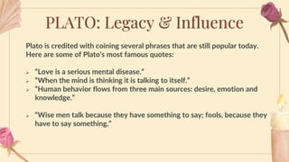 GREEK & WESTERN PERSPECTIVE LIFE & WORKS OF PLATO.pptx