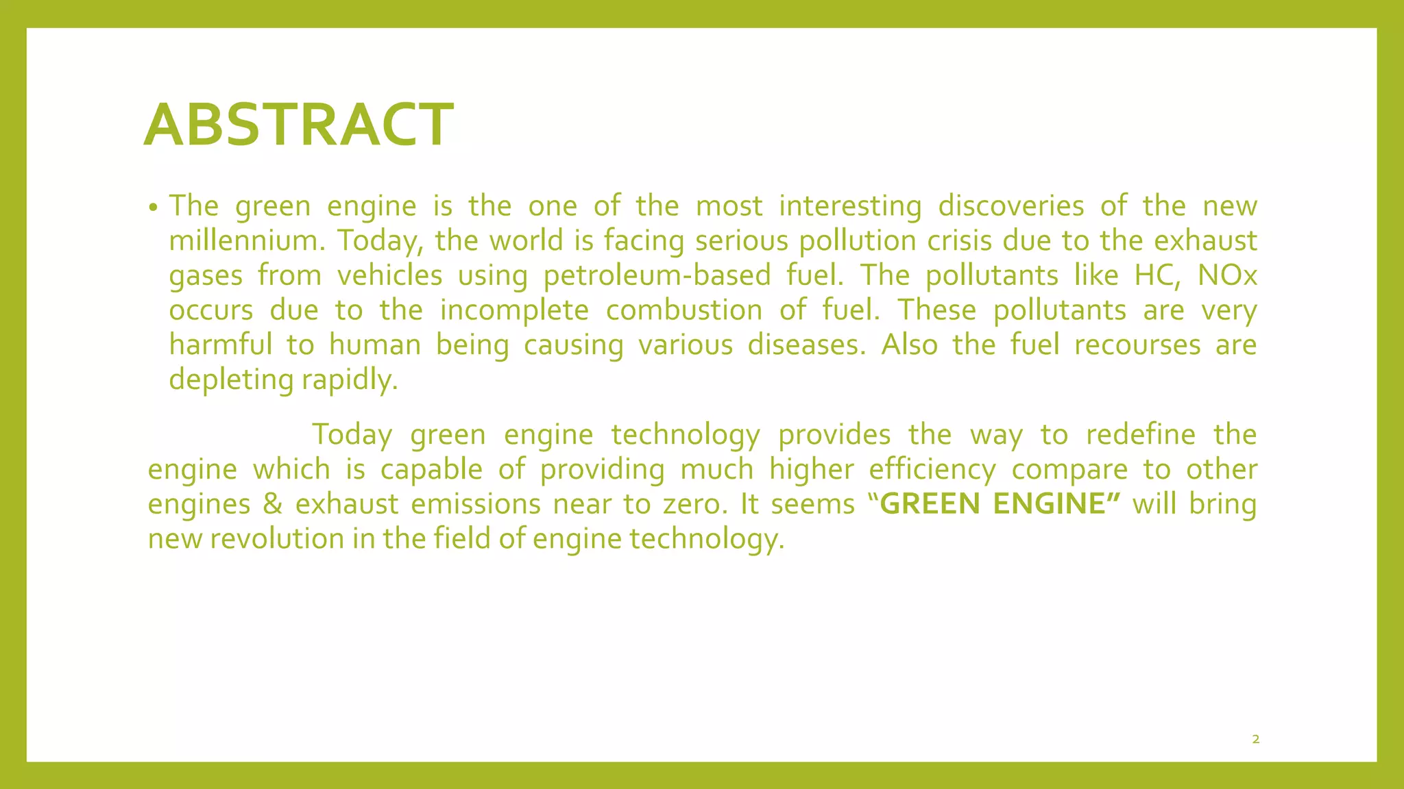 Green Engine | PPTX