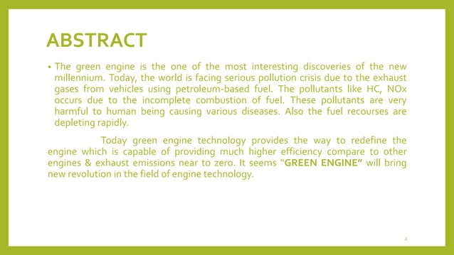 Green Engine | PPTX