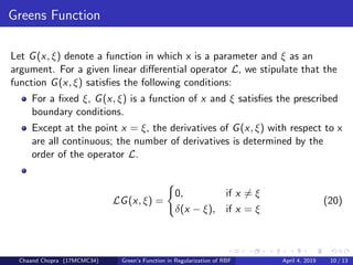 Use of Green's Fuction in Regularization of PRF | PDF
