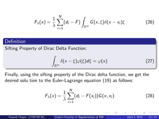 Use of Green's Fuction in Regularization of PRF | PDF