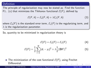 Use of Green's Fuction in Regularization of PRF | PDF