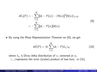 Use of Green's Fuction in Regularization of PRF | PDF