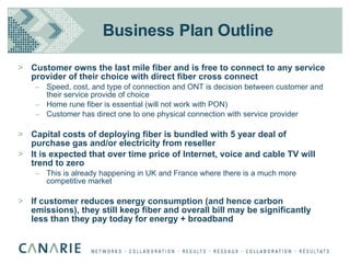 Fiber to the Home business model | PPT