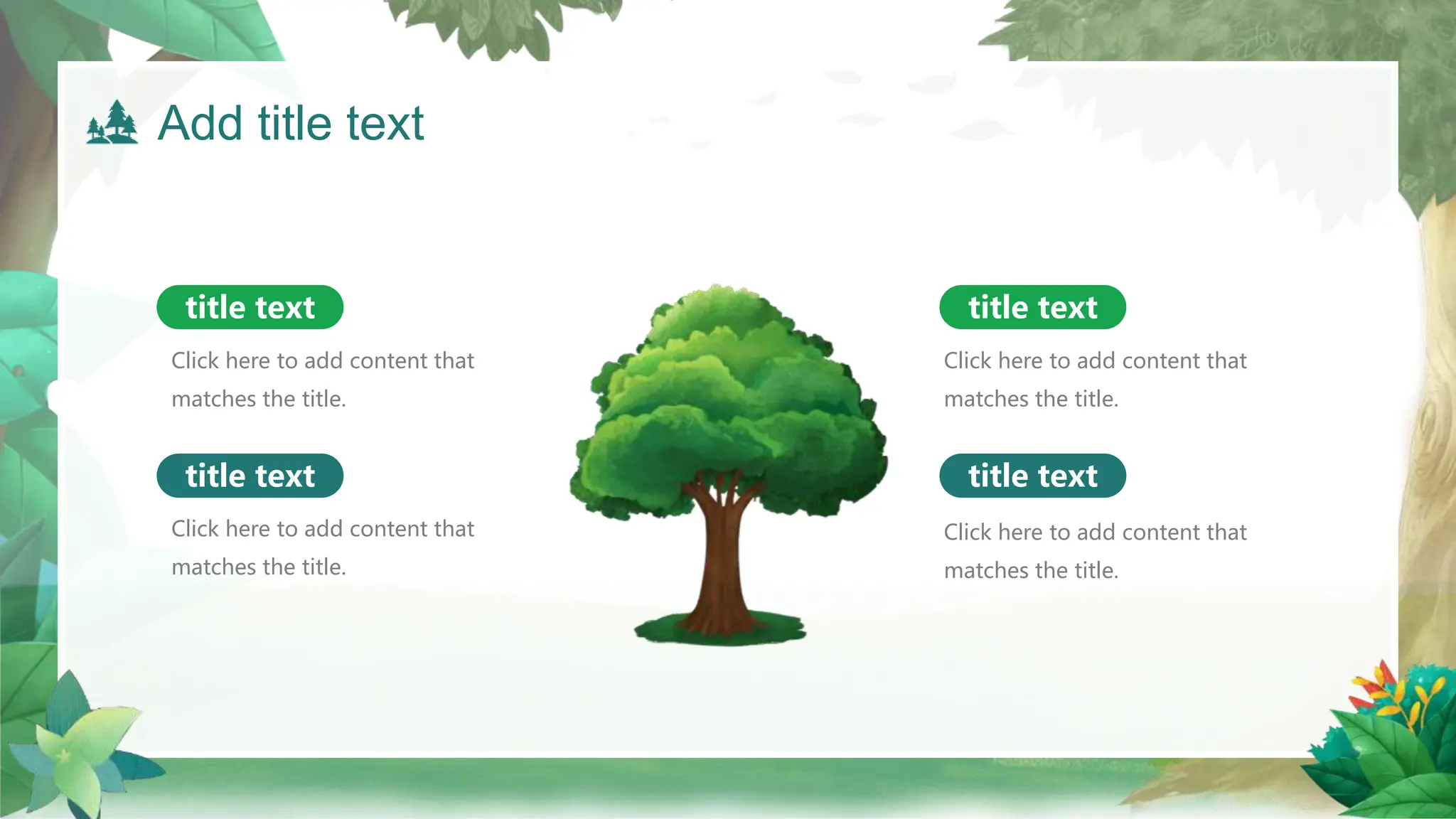 Green Cartoon Forest Powerpoint Template Pptx