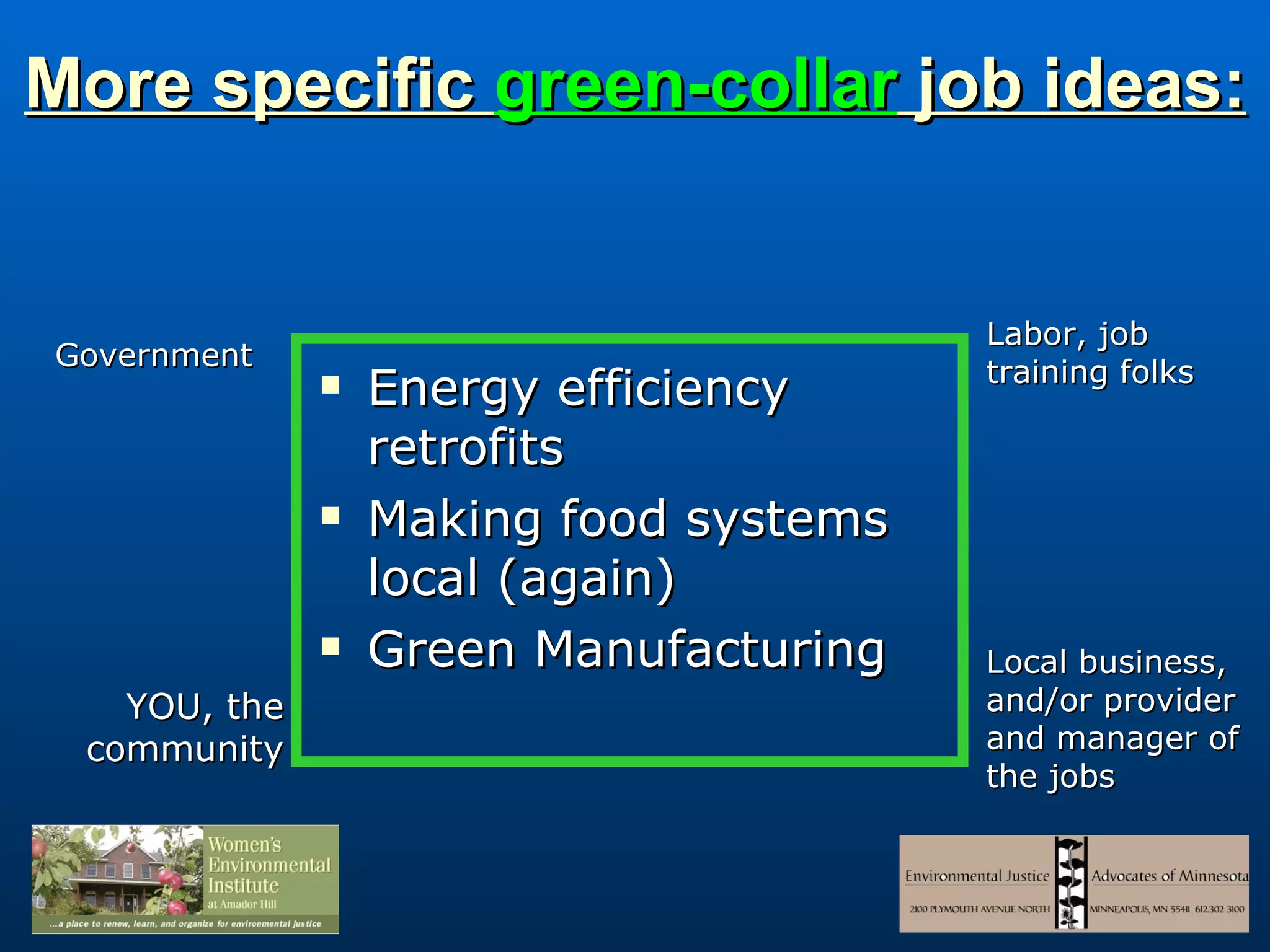 Green Collar Jobs And Your Community | PPT