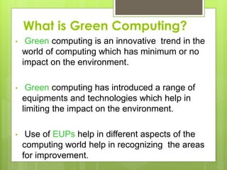 Green computing | PPT