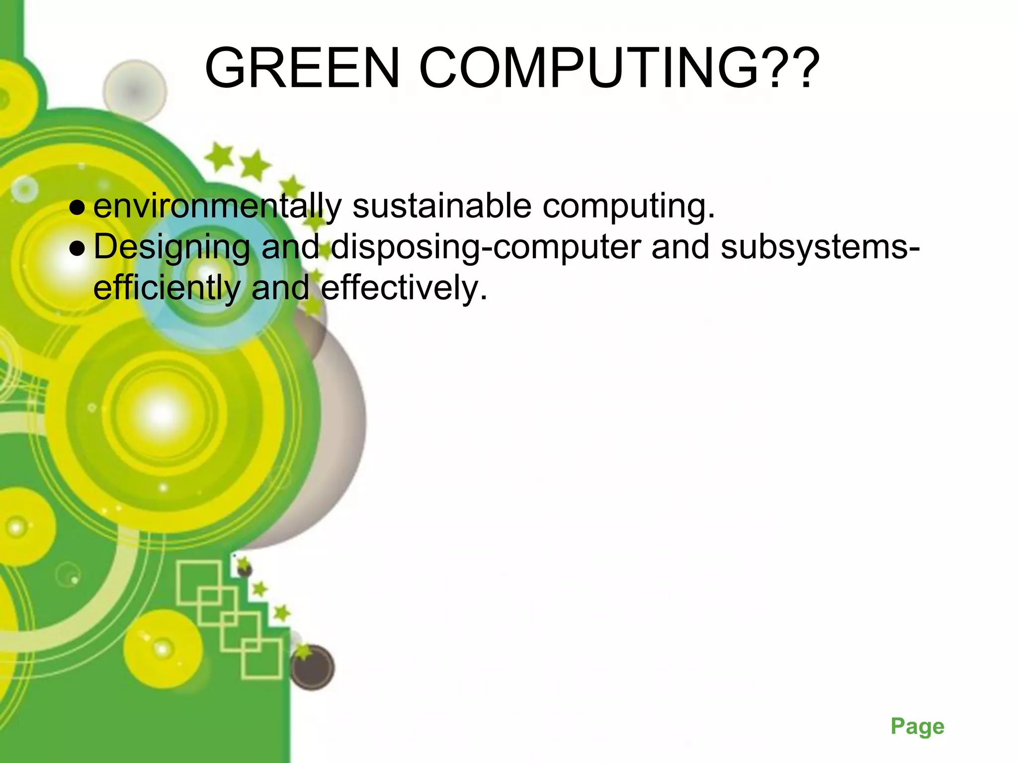 Green computing | PPT